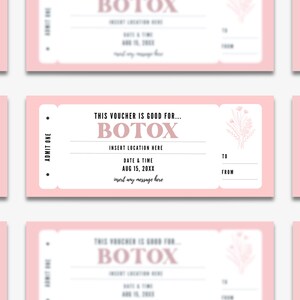 Editable Botox Coupon Template, Custom Botox Ticket Gift Certificate ...