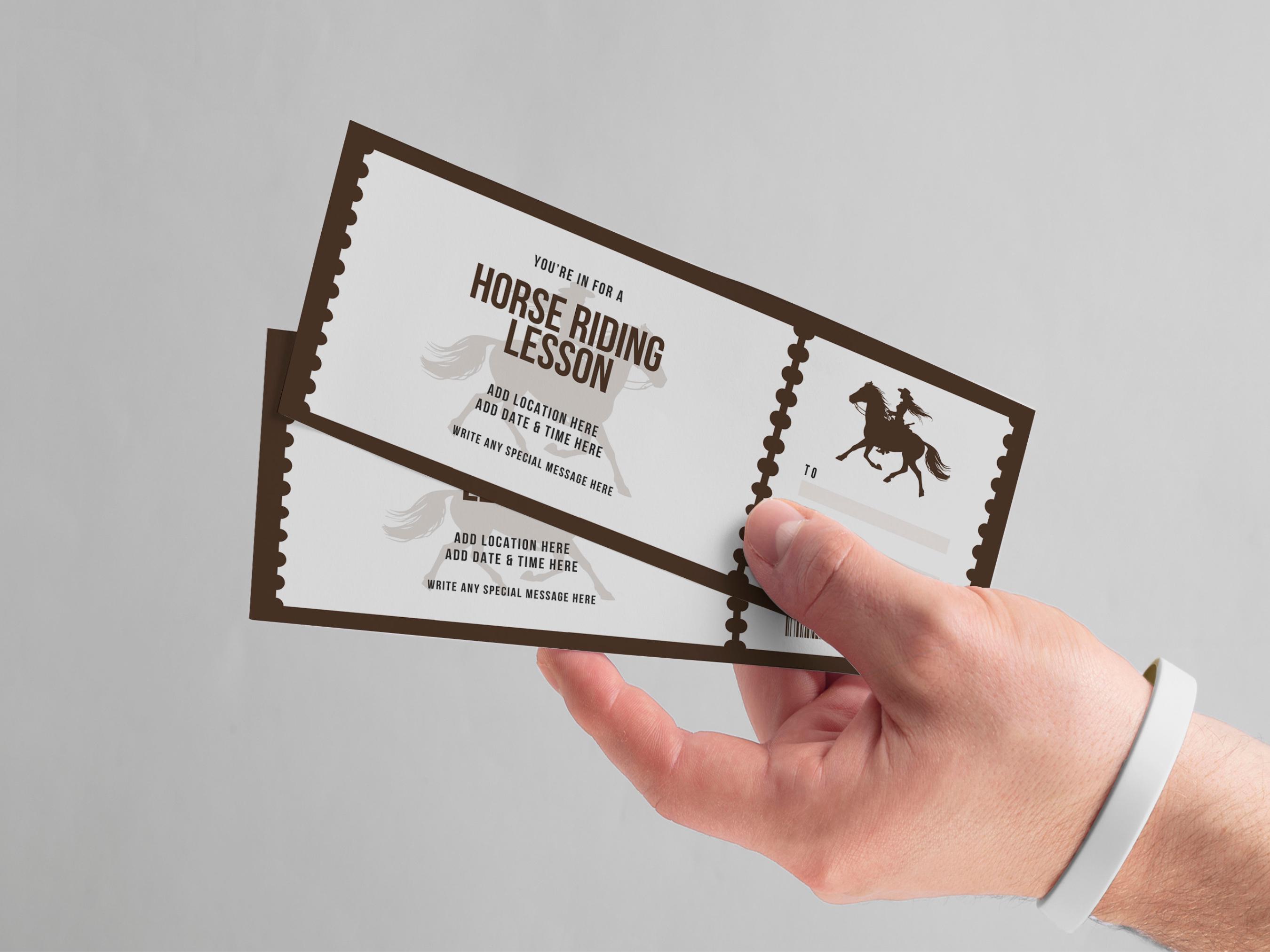 Editable Horse Riding Lesson Coupon Template, Printable Horseback ...