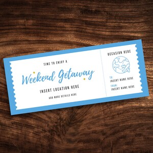 Editable Weekend Getaway Coupon Template, Custom Surprise Hotel ...