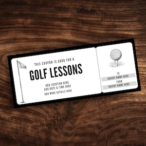 Editable Golf Lesson Gift Certificate, Custom Golf Class Coupon ...