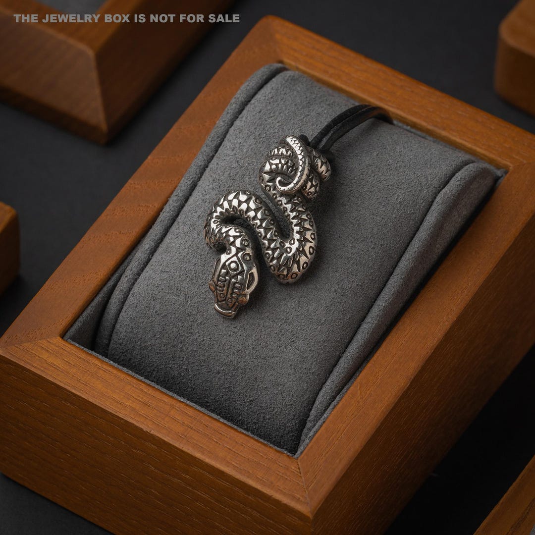 Silver Necklace Snake Viper - Pendant Rattlesnake Gift for Men and ...