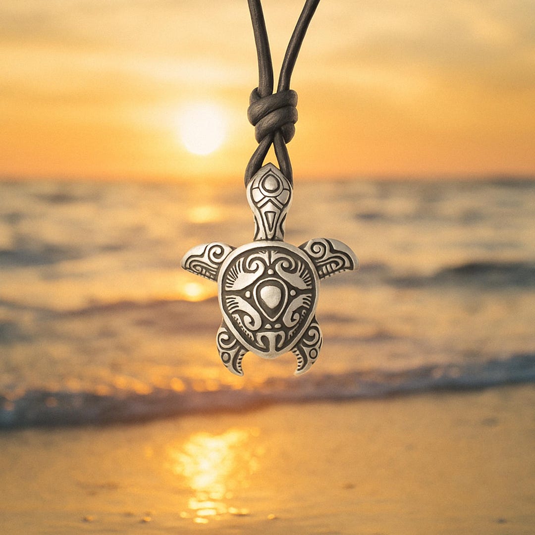 Maori Turtle Pendant – Polynesian Tribal Necklace in Bronze, Silver ...