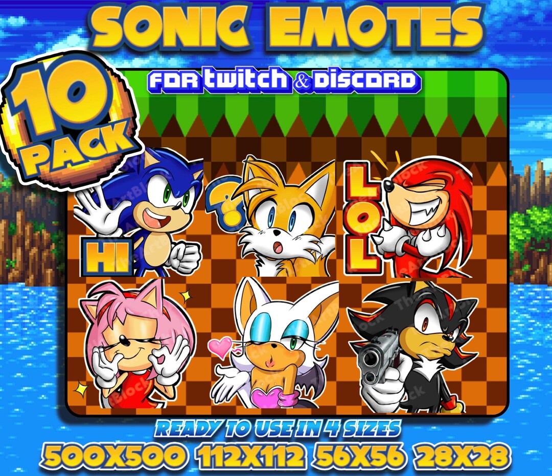 10 Sonic the Hedgehog Emotes Pack 10 Static Twitch/discord Emotes Sonic ...