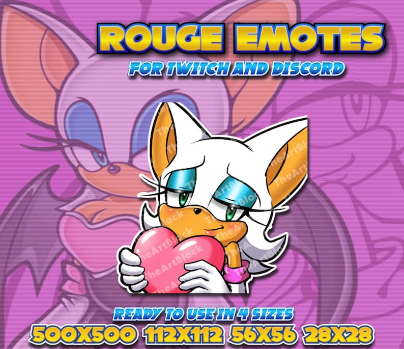 Rouge the Bat Emote Pack: Sonic Chibi Emotes for Twitch/discord ...