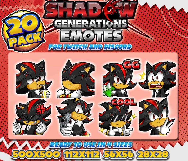 20+ Sonic & Shadow Emote Pack | 4 Animated | 16 Static |twitch/discord ...