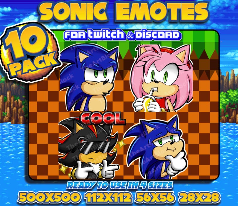 10 Sonic the Hedgehog Emotes Pack 10 Static Twitch/discord Emotes Sonic ...