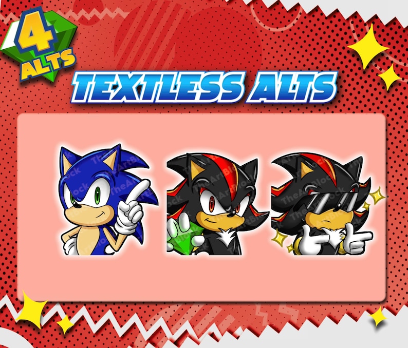 20 Sonic & Shadow Emote Pack 4 Animated 16 Static twitch/discord Emotes ...