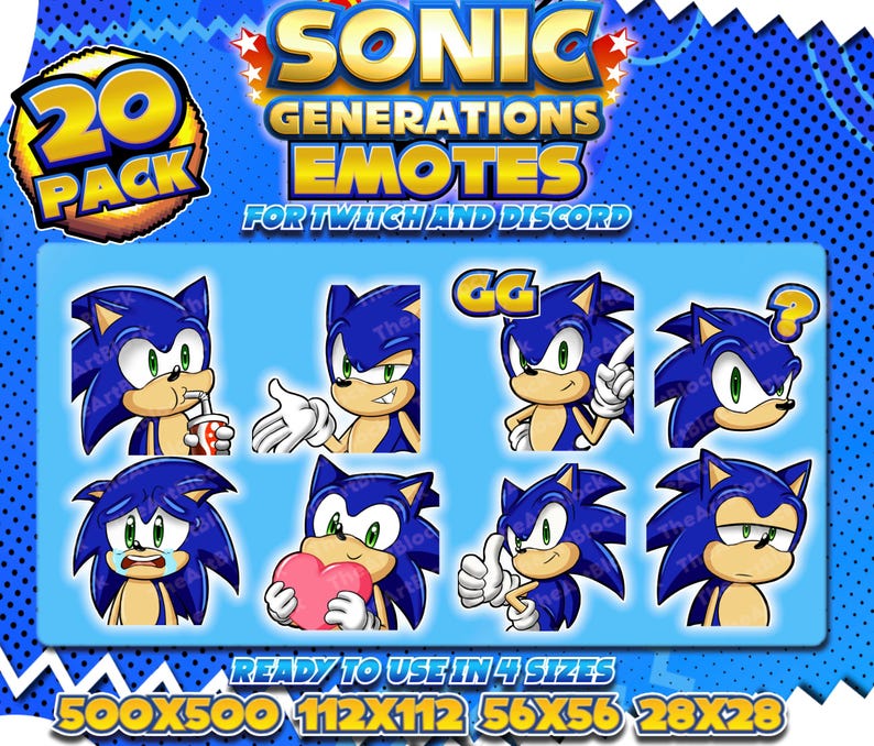 20+ Sonic & Shadow Emote Pack | 4 Animated | 16 Static |twitch/discord ...