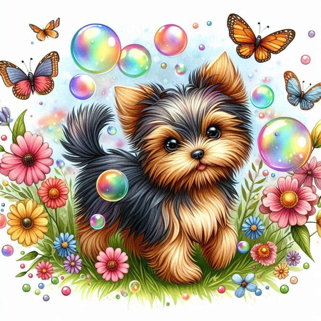 Yorkie Clip Art 10 Adorable Yorkie Graphics, Cute Printable, Instant ...