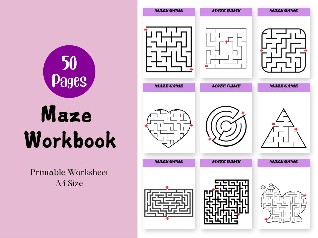 Maze Worksheet for Kids With Simple to Advance Maze Pattern Printable ...