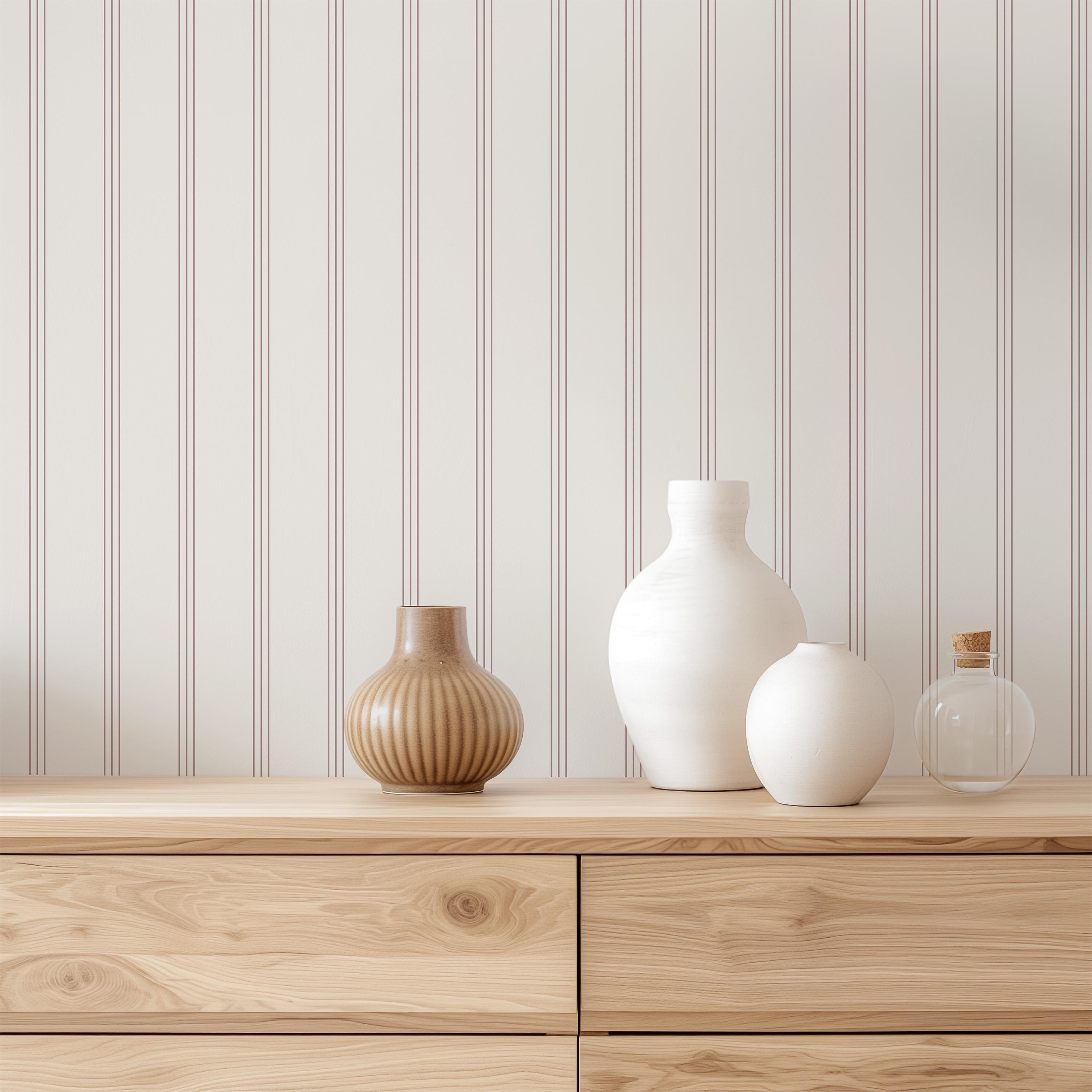 Taupe Pinstripes Wallpaper, Peel and Stick or Pre-pasted Wallpaper - Etsy