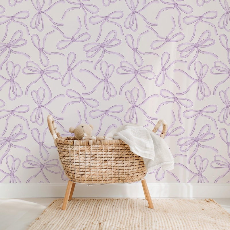 Purple Bow Wallpaper - Etsy