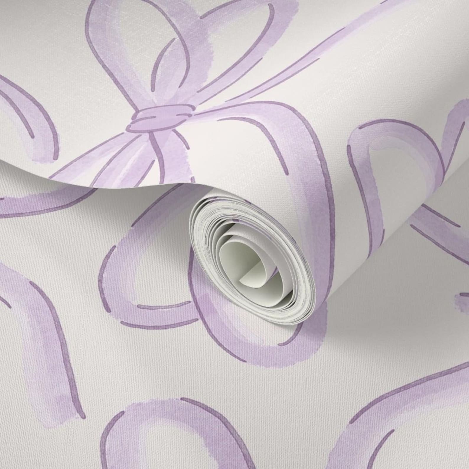Lilac Bow Wallpaper, Peel and Stick or Pre-pasted Wallpaper, Girl ...