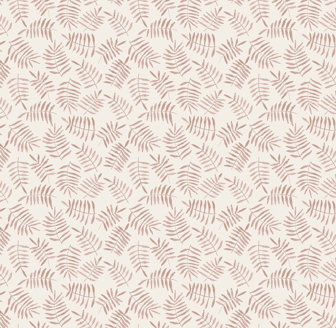 Blush Botanical Fern Wallpaper, Peel and Stick or Pre-pasted - Etsy