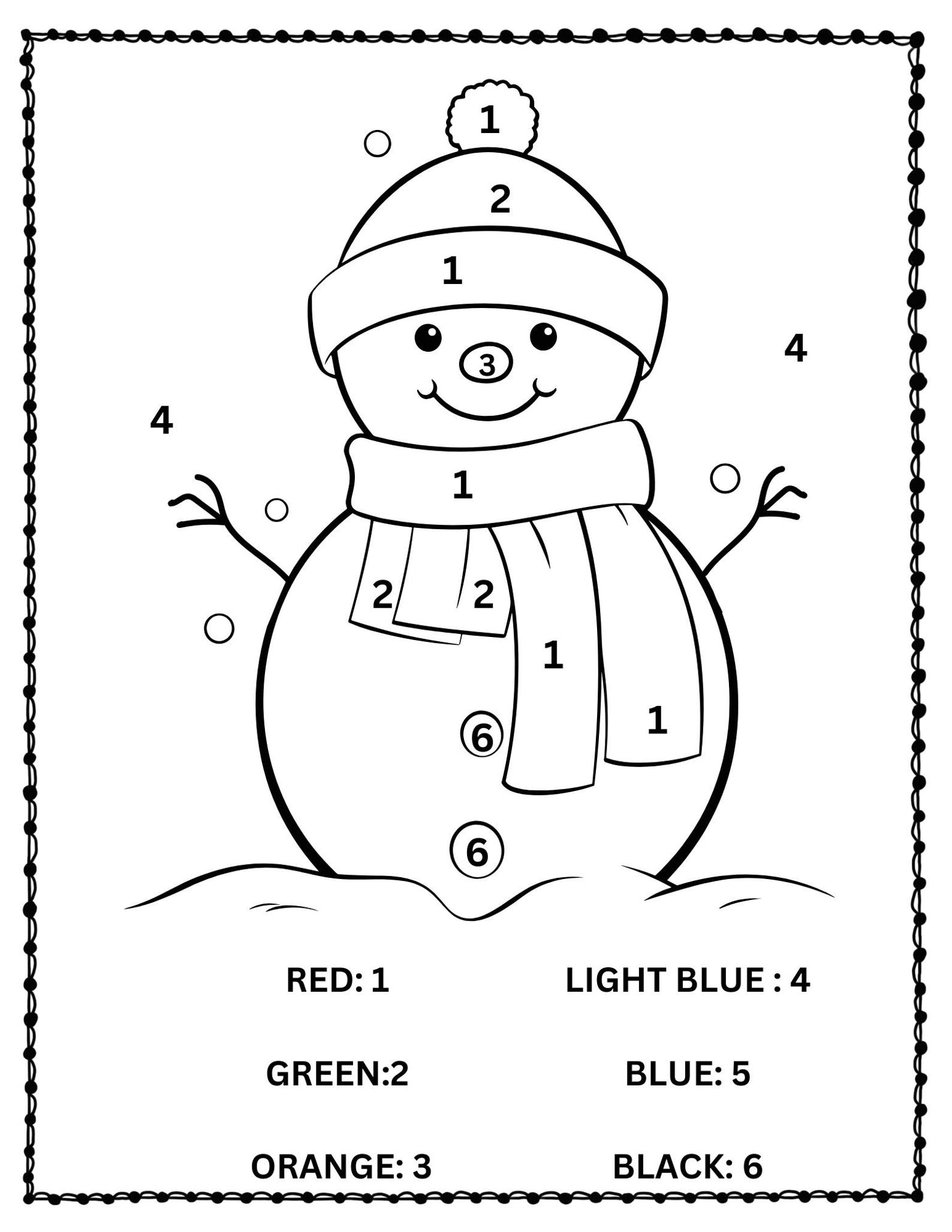 Fun Christmas ''snowman'' Coloring - Etsy