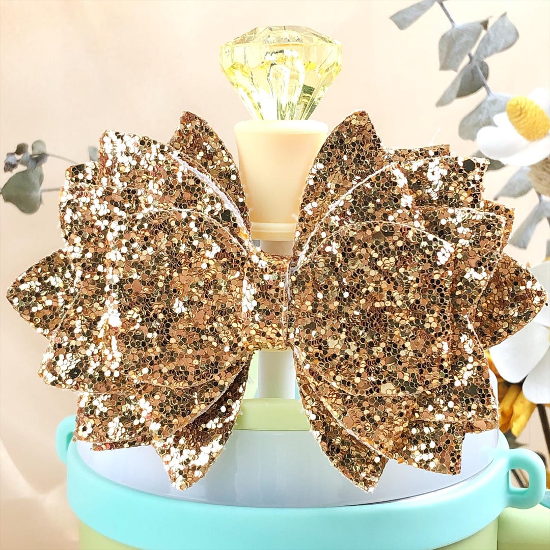 Shiny Bow Diamond Stanley Straw Topper Bow Stanley Straw Cover Stanley ...