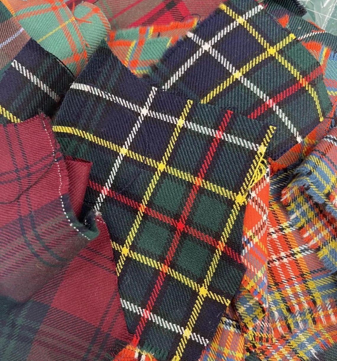 Tartan Scottish Mixed Colours 100% Wool 500g Remnants - Etsy