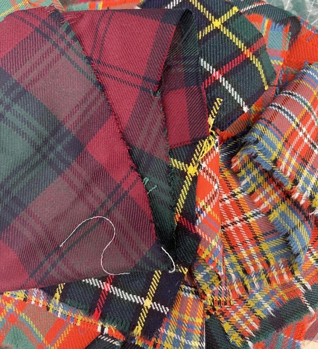 Tartan Scottish Mixed Colours 100% Wool 500g Remnants Packs - Etsy