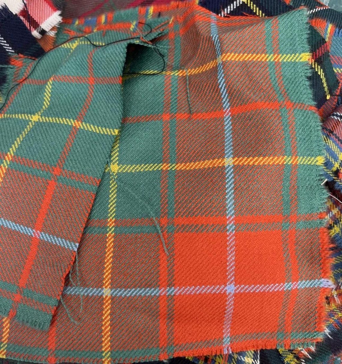 Tartan Scottish Mixed Colours 100% Wool 500g Remnants - Etsy