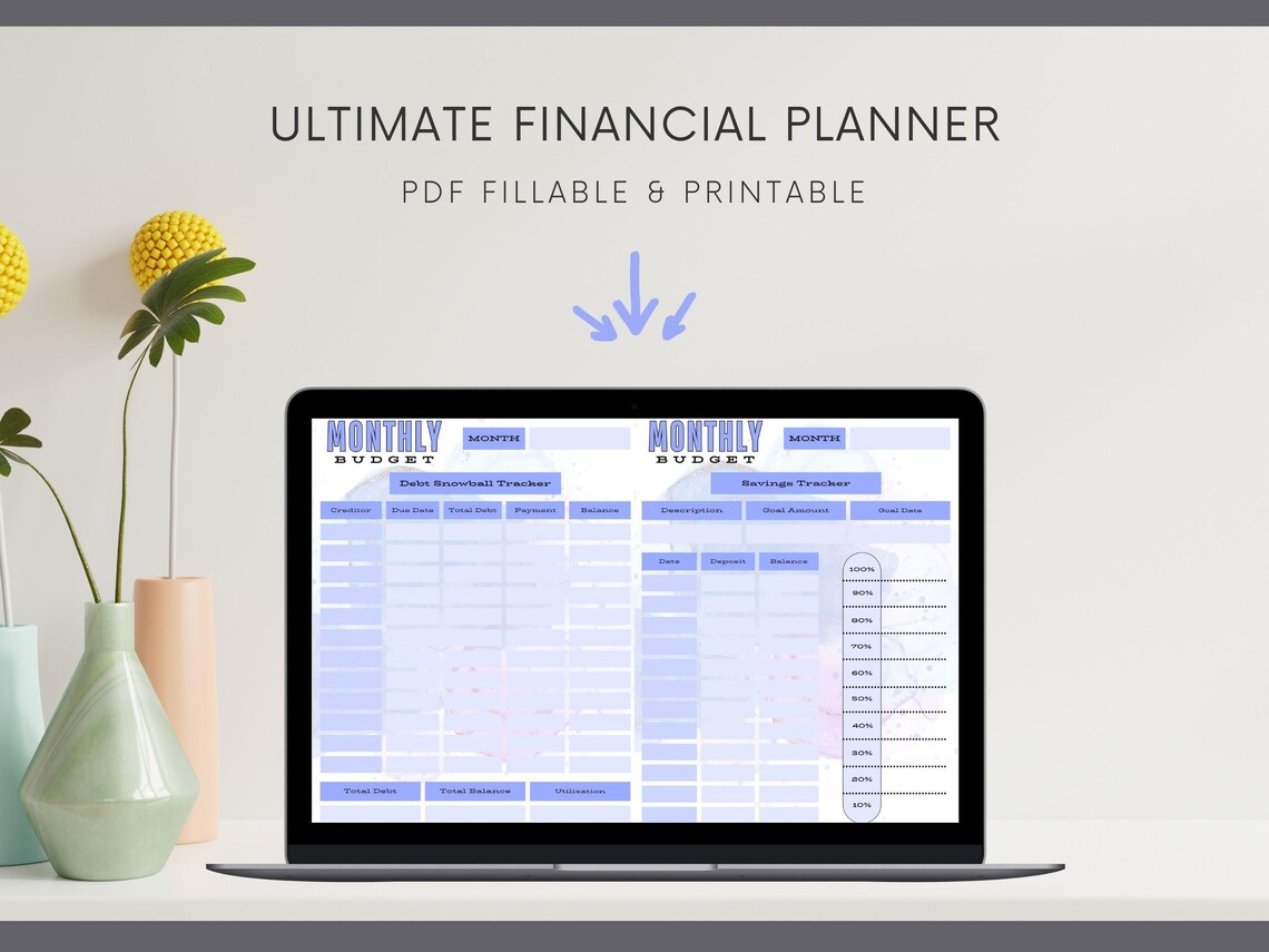 Ultimate Financial Planner: Fillable & Printable PDF Debt Snowball ...