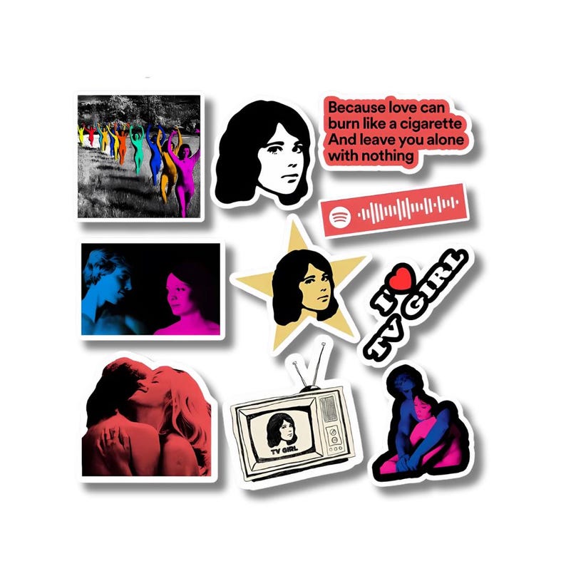 TV Girl Sticker Pack Waterproof - Etsy