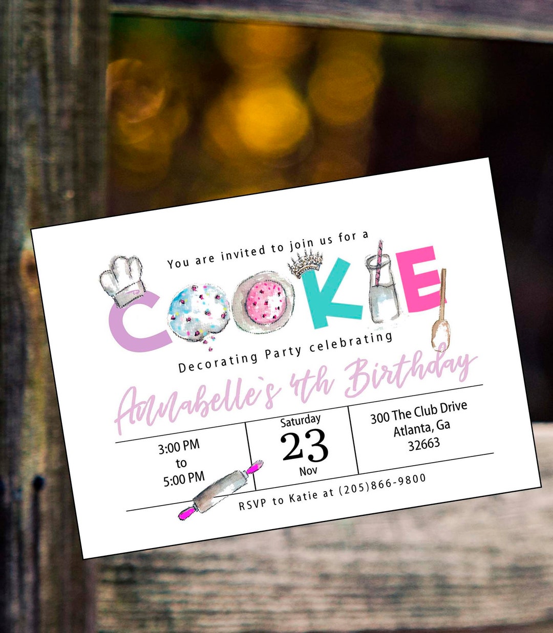 Cookie Decorating Party Invitation, Birthday Party Invitation, Cookie ...