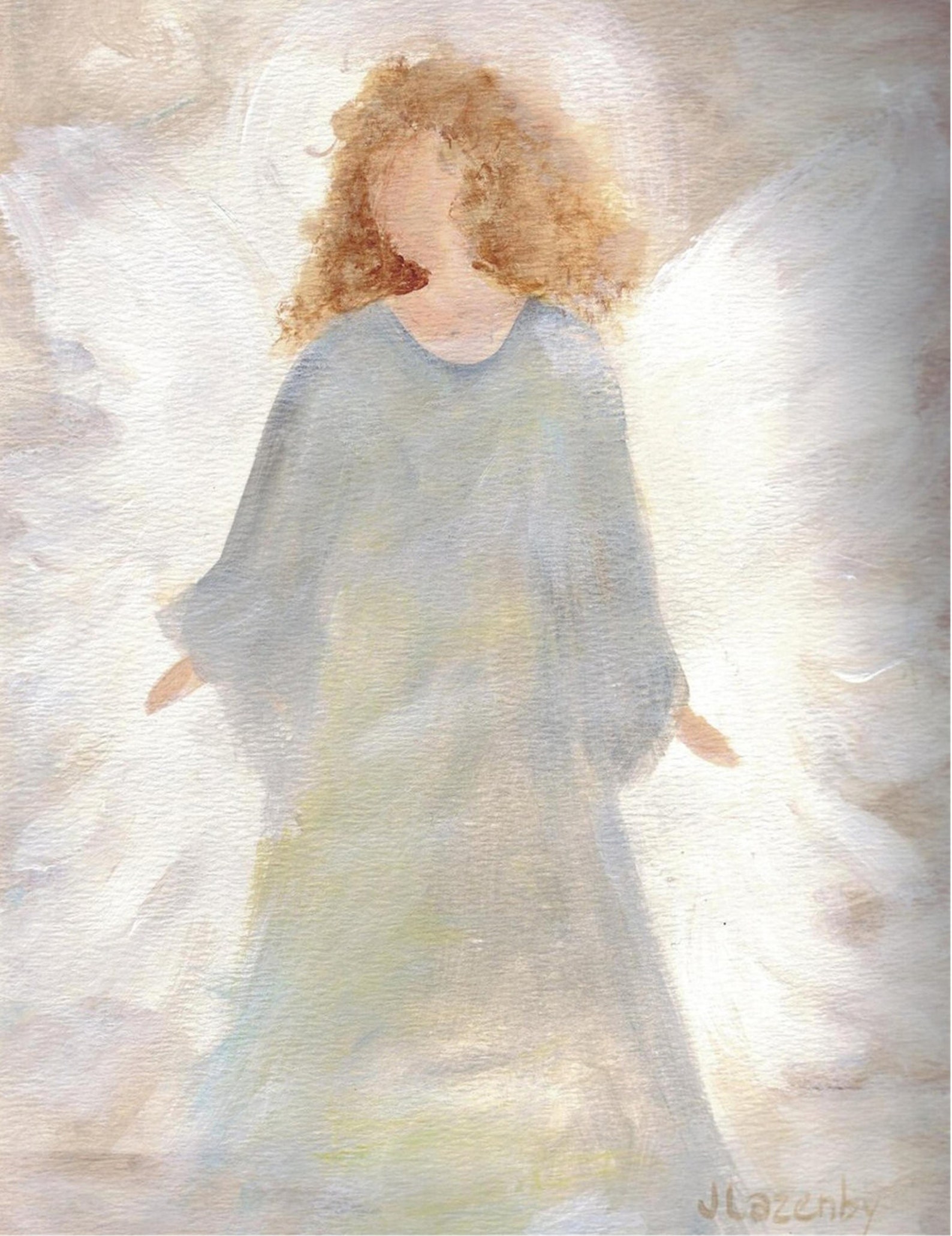 Blue Angel Note Cards Folded Notes Stationery Angel Wings - Etsy