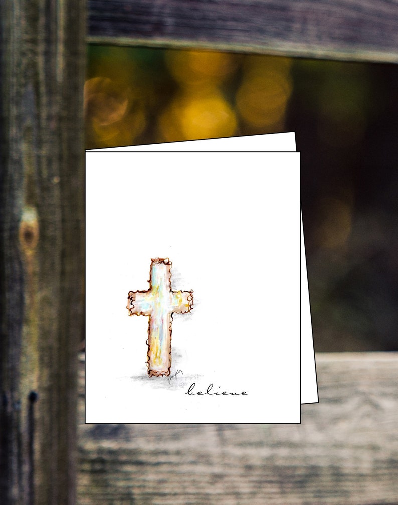 Custom Cross Notecards Inspirational Believe Stationery Note Cards Fine ...