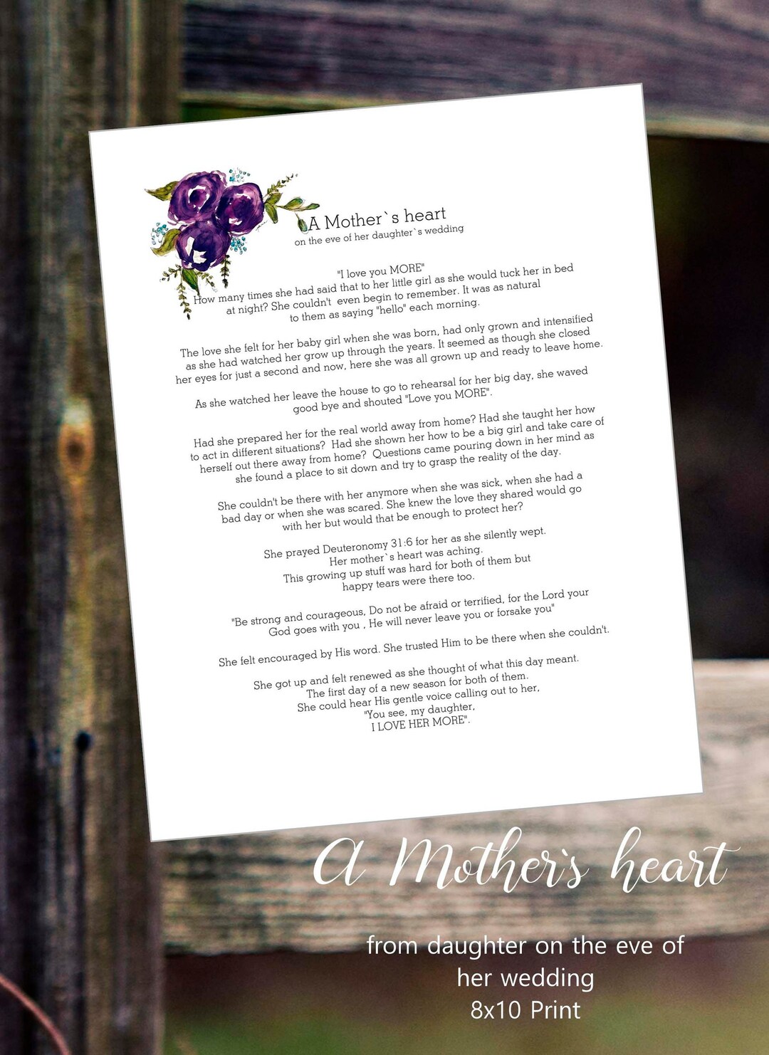 Wedding, Mother of the Bride Poem, From Daughter, Mother Poem - Etsy