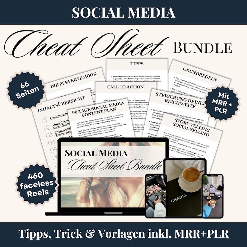 Social Media Cheat Sheet Bundle Incl. MRR PLR Rights Social Media ...