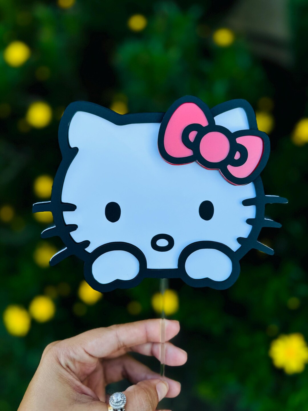 Kitty Hello Cake Topper - Etsy