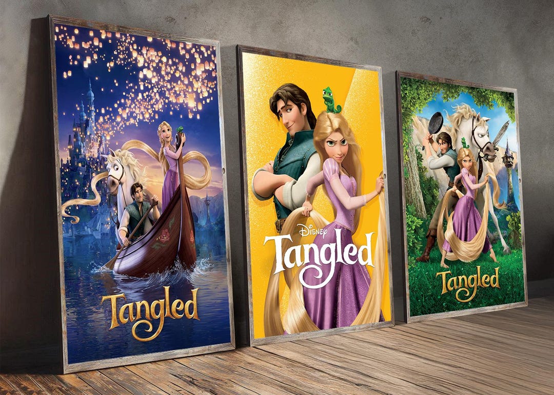 Tangled Movie Poster, Classic Vintage Canvas Poster, Home Decor ...