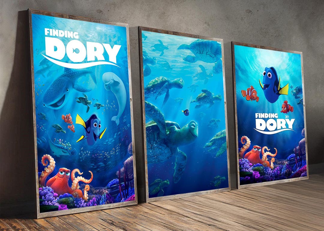 Finding Dory (2016) Movie Poster, Classic Vintage Canvas Poster, Home ...
