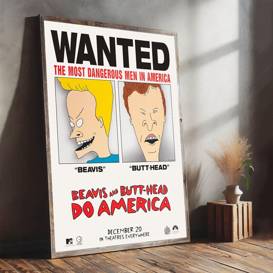 Beavis and Butt-head Do America Poster, Classic Canvas Poster, Home ...