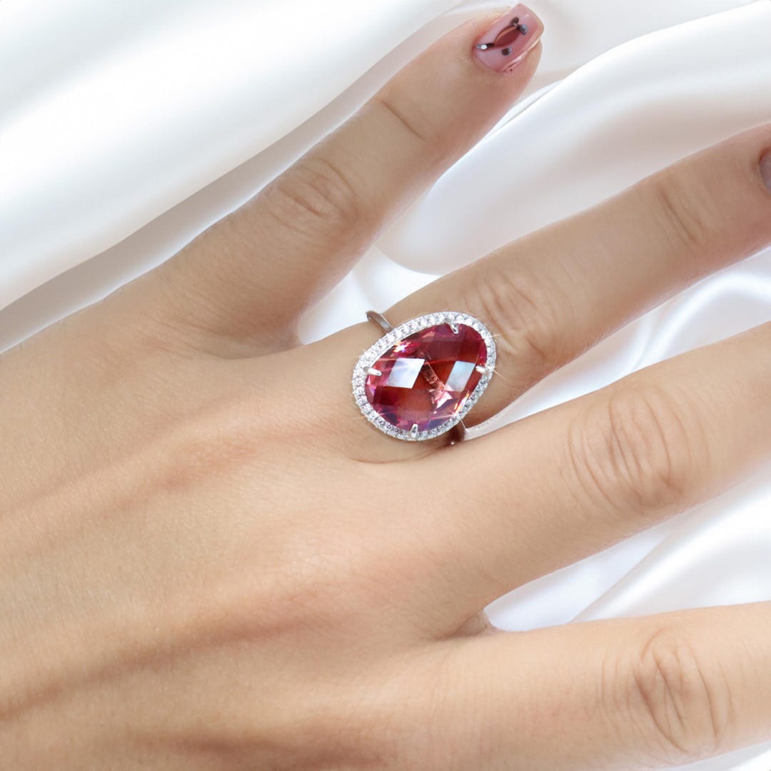 Zultanite Gemstone, 925 Sterling Silver Ring Surrounded by Small ...