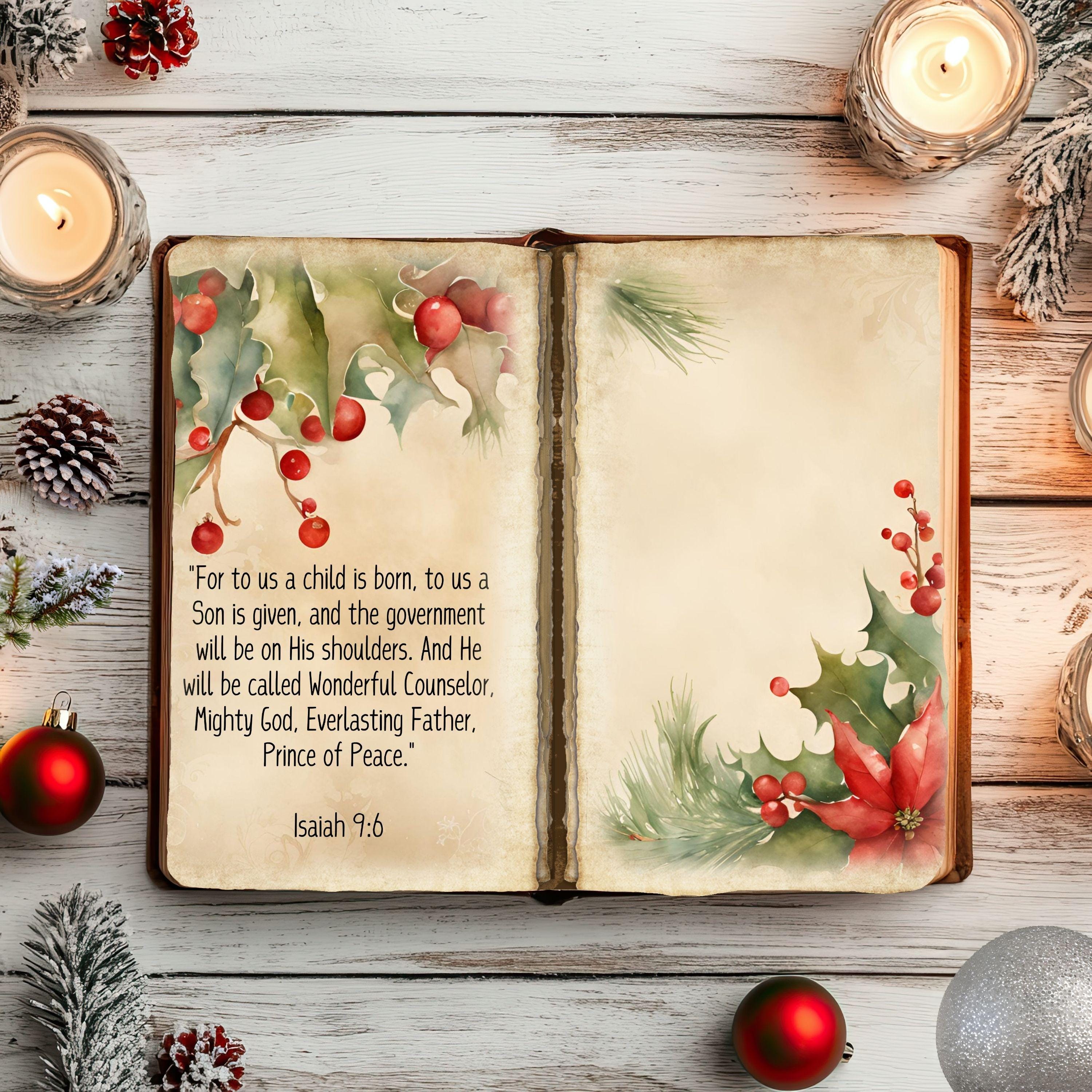 Christmas Bible Verse Junk Journal Printable, Digital Papers ...
