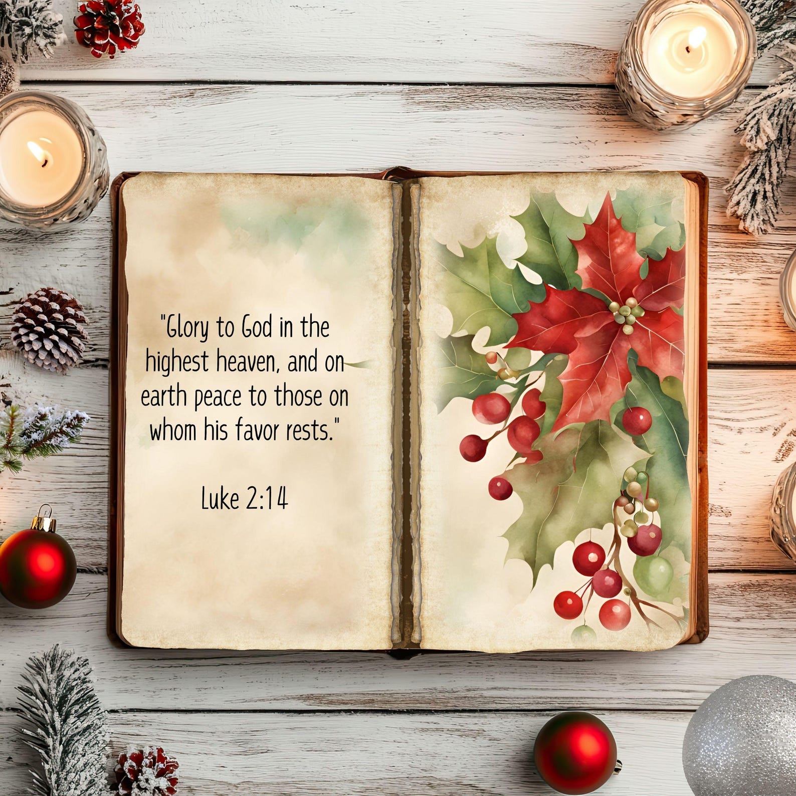 Christmas Bible Verse Junk Journal Printable, Digital Papers ...