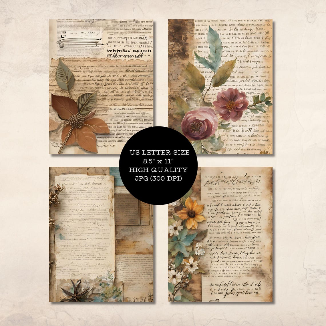 Scripture Junk Journal Printable Pages, Vintage Papers, Scrapbooking ...