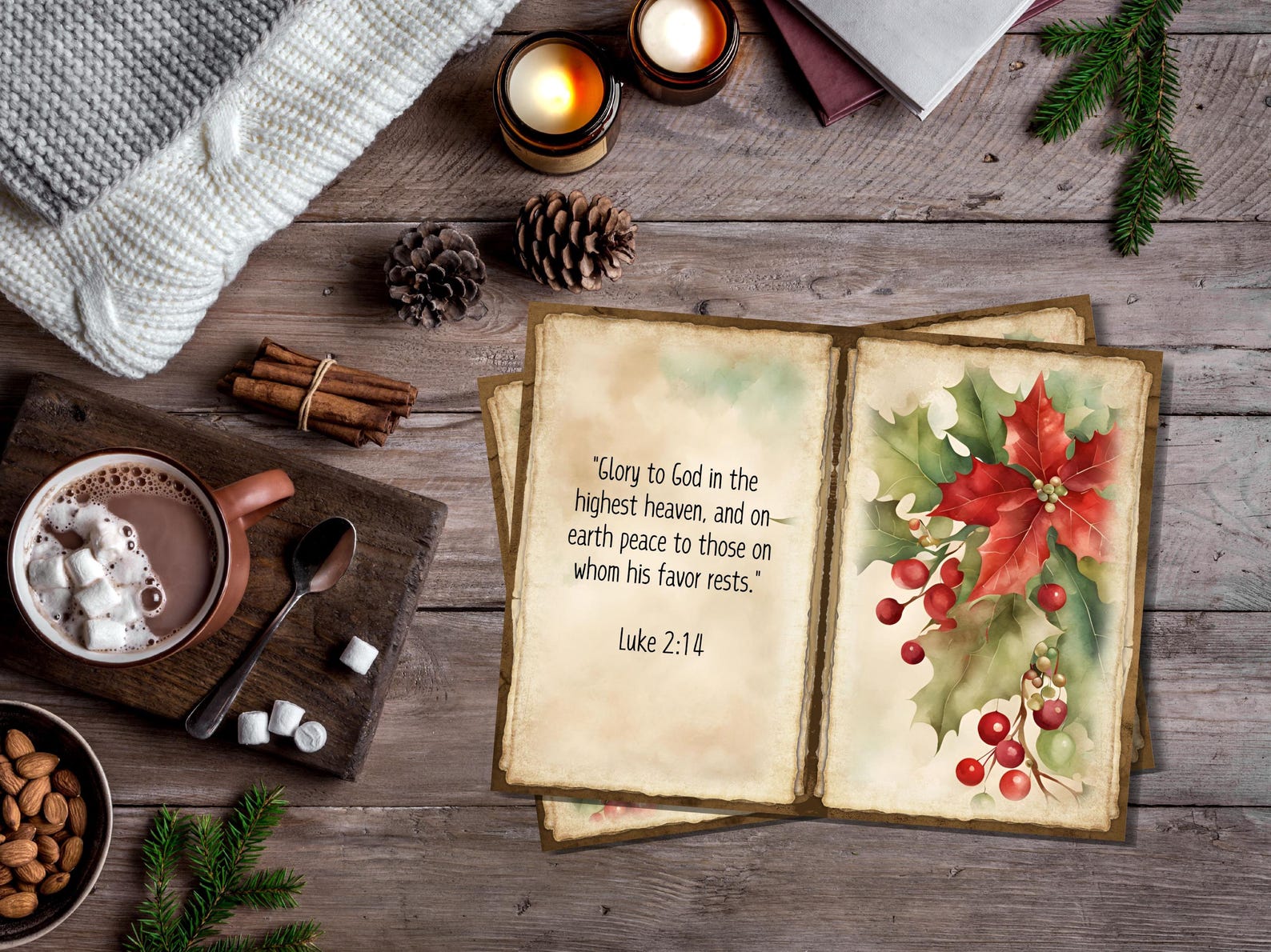 Christmas Bible Verse Junk Journal Printable, Digital Papers ...