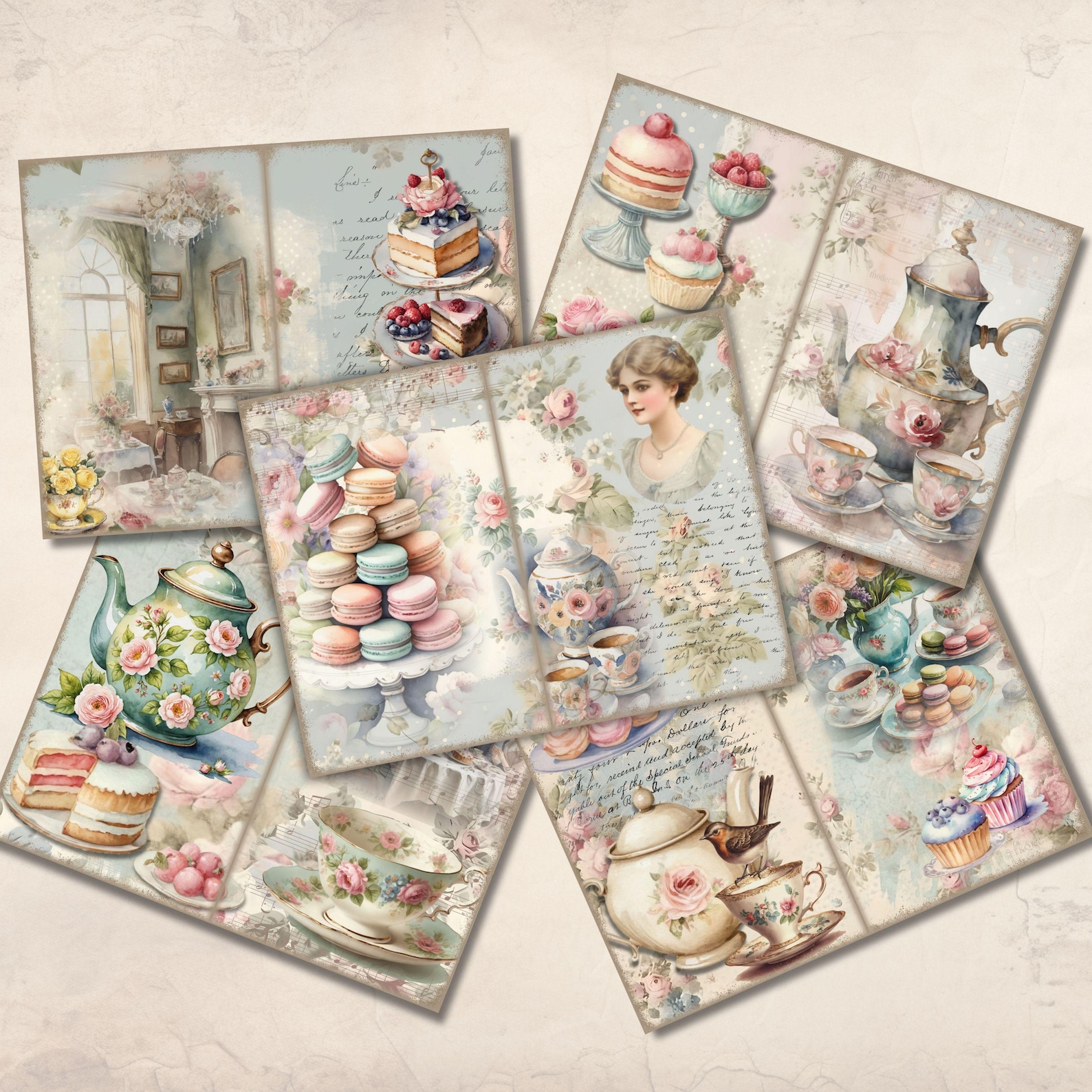 Victorian Afternoon Tea Junk Journal Kit: Scrapbooking Ephemera ...