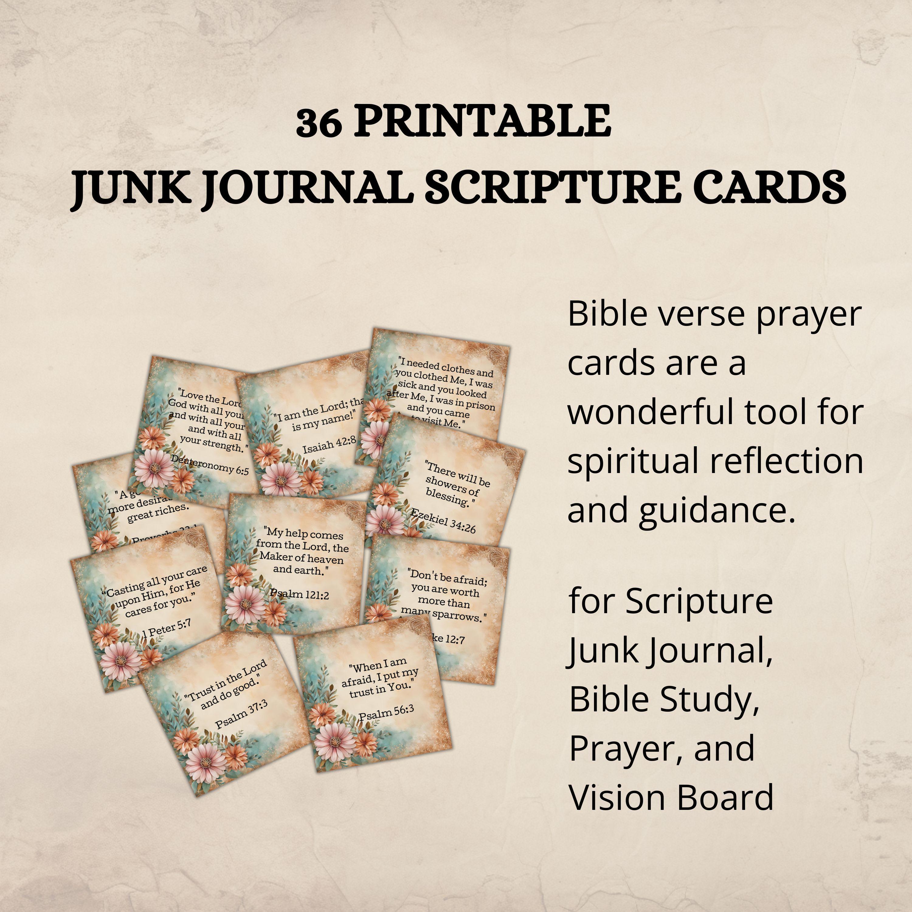 Vintage Boho Scripture Cards Scrapbooking Ephemera, Religious Junk ...