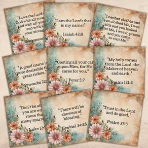 Vintage Boho Scripture Cards Scrapbooking Ephemera, Religious Junk ...