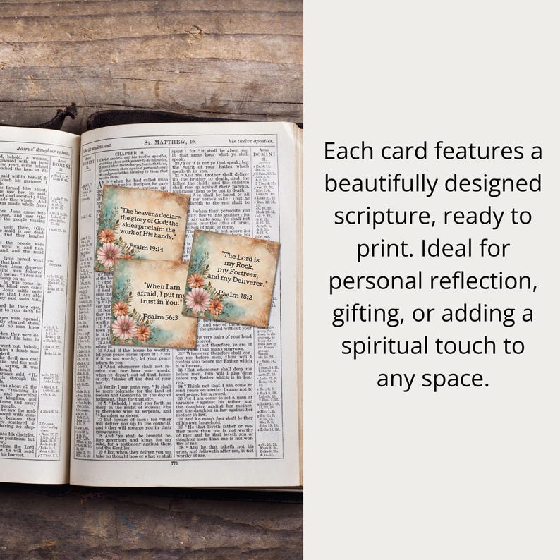Vintage Boho Scripture Cards Scrapbooking Ephemera, Religious Junk ...