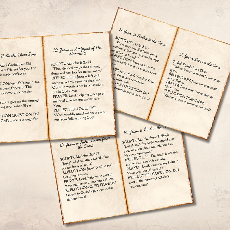 Printable Stations of the Cross Junk Journal Pages: Lenten Reflections ...
