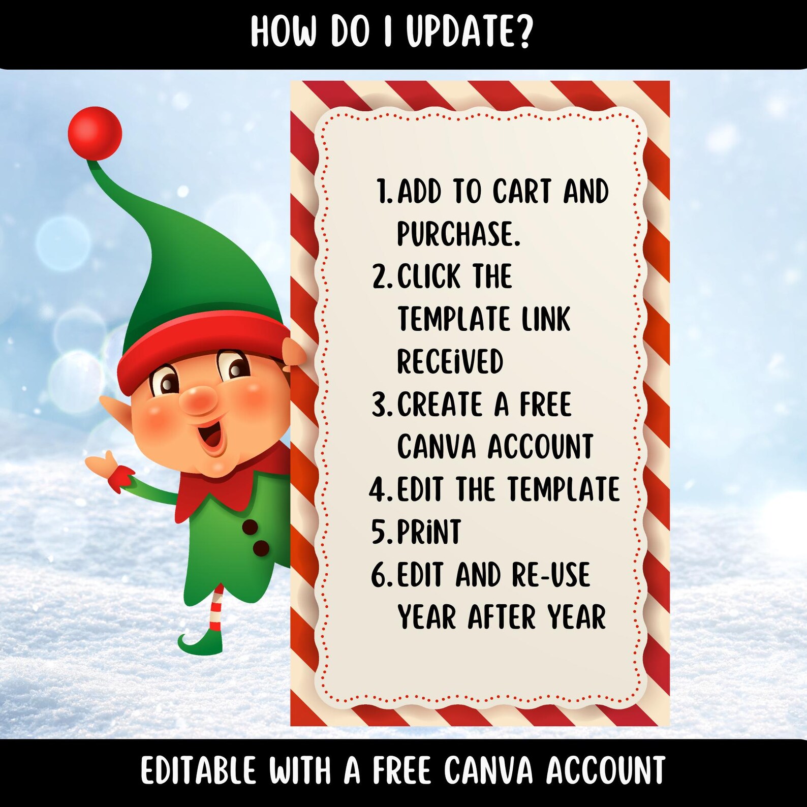 Elf Goodbye Letter, "donut Worry We'll Be Back", Editable Canva ...