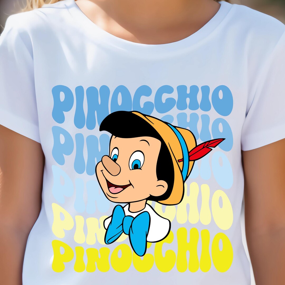 Pinocchio Retro Wavy Letters Png T-shirt Design, PNG, Digital Download ...
