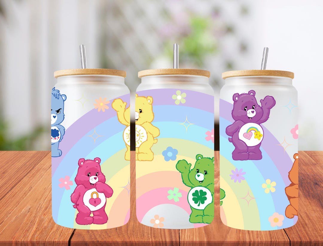 Carebears Sublimation Libbey Glass Wrap Digital File PNG File for 16oz ...