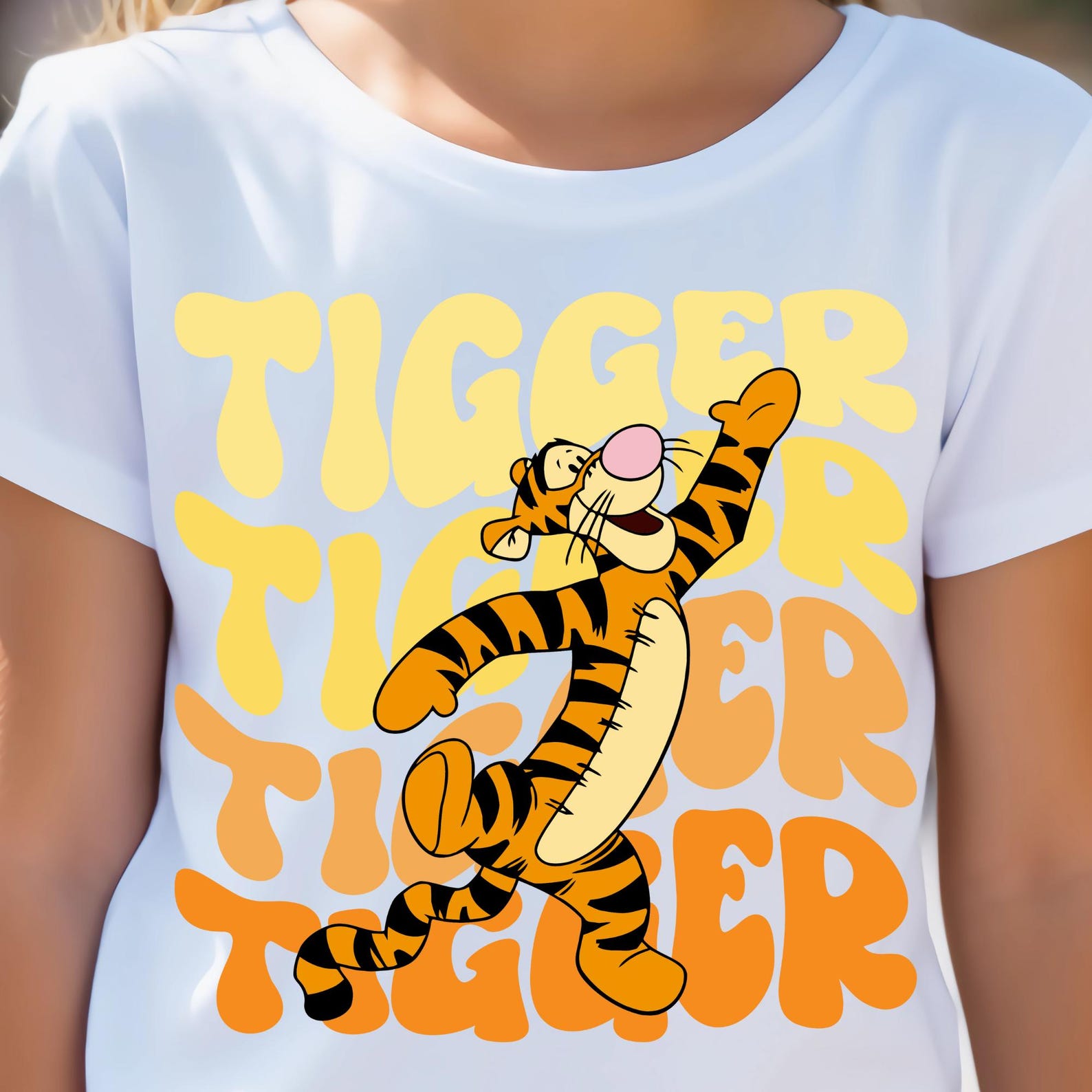 Tigger Winnie the Pooh Retro Wavy Letters Png T-shirt Design, PNG ...