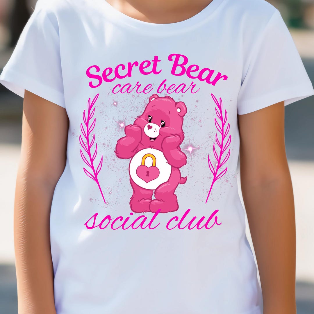 Secret Bear Care Bear Social Club Trendy Png T-shirt Design, PNG ...