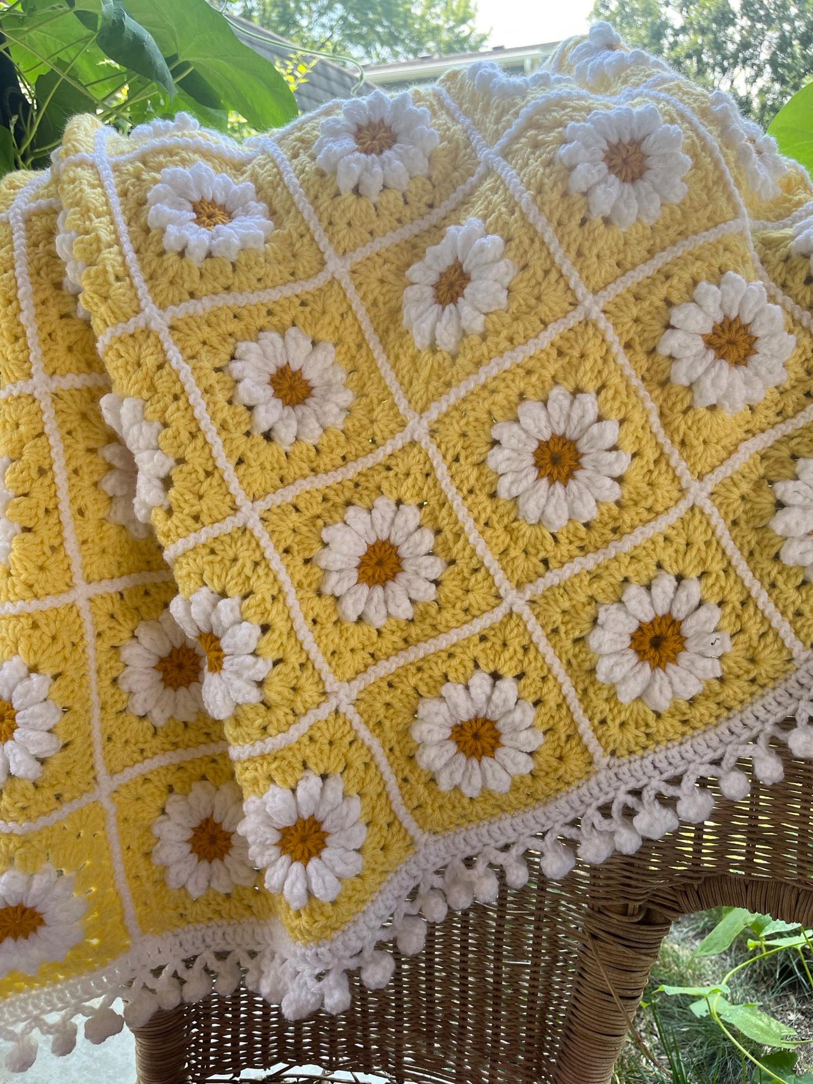 CUSTOM MADE Daisy Blanket Handmade to Your Size and Color ...